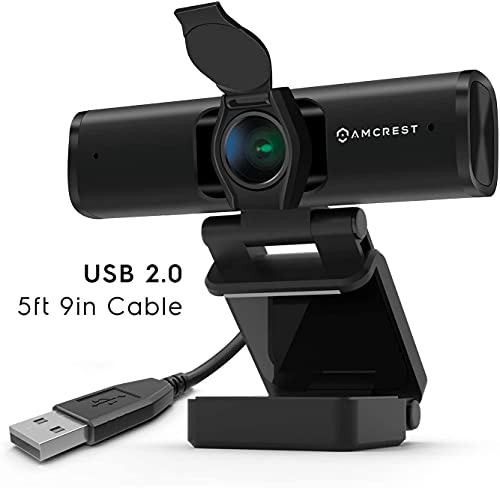 Amcrest 4K Webcam w/Microphone & Privacy Cover, Web Cam USB Camera, Computer HD Streaming Webcam for PC Desktop & Laptop w/Mic, Wide Angle Lens & Large Sensor for Superior Low Light (AWC897)