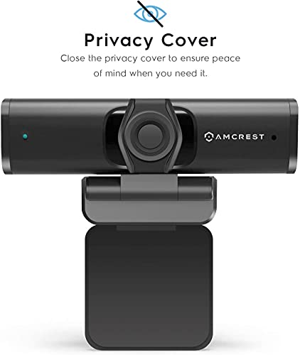 Amcrest 4K Webcam w/Microphone & Privacy Cover, Web Cam USB Camera, Computer HD Streaming Webcam for PC Desktop & Laptop w/Mic, Wide Angle Lens & Large Sensor for Superior Low Light (AWC897)