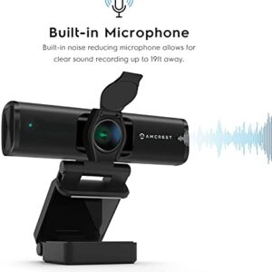 Amcrest 4K Webcam w/Microphone & Privacy Cover, Web Cam USB Camera, Computer HD Streaming Webcam for PC Desktop & Laptop w/Mic, Wide Angle Lens & Large Sensor for Superior Low Light (AWC897)