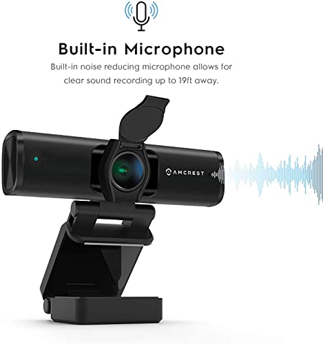 Amcrest 4K Webcam w/Microphone & Privacy Cover, Web Cam USB Camera, Computer HD Streaming Webcam for PC Desktop & Laptop w/Mic, Wide Angle Lens & Large Sensor for Superior Low Light (AWC897)