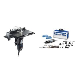 dremel 4300-9/64 rotary tool kit with flex shaft- 9 attachments & 64 accessories- engraver, router, sander, and polisher & 231 portable rotary tool shaper and router table- woodworking attachment