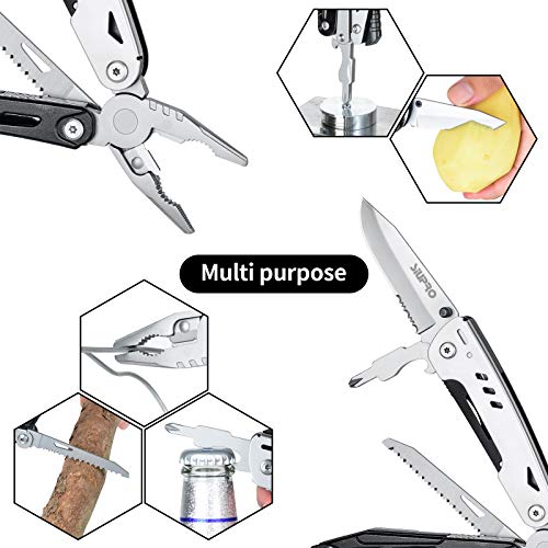 SIUPRO Multitool Pocket Knife, Mens Stocking Stuffers, Christmas Gifts for Dad Husband Boyfriend, Tactical Utility Multi Tool, Survival Gear, Detachable Large Scissors Plier