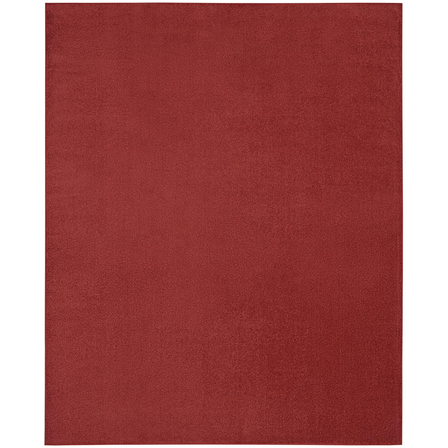 Nourison Essentials Indoor/Outdoor Brick Red 9' x 12' Area Rug, Easy Cleaning, Non Shedding, Bed Room, Living Room, Dining Room, Backyard, Deck, Patio (9x12)