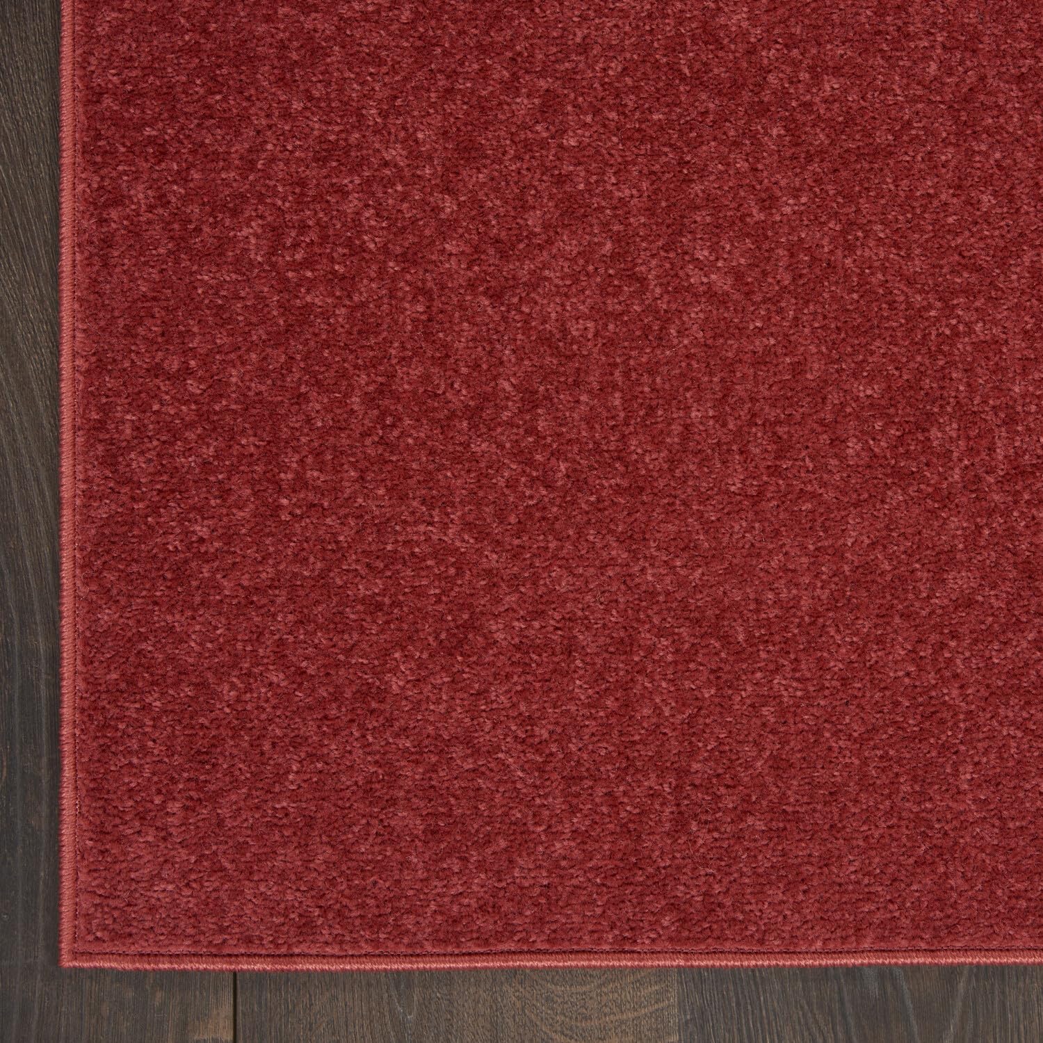 Nourison Essentials Indoor/Outdoor Brick Red 9' x 12' Area Rug, Easy Cleaning, Non Shedding, Bed Room, Living Room, Dining Room, Backyard, Deck, Patio (9x12)