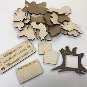 50pc Blank Wedding Tree Puzzle Guest Book Alternative. Add Your Own Personalization. A Great Guest Book Idea For a Wedding Reception, Birthday, Baby Shower, Anniversary or Any Event/Party.