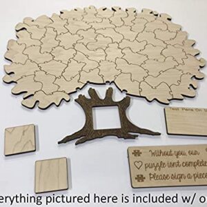 50pc Blank Wedding Tree Puzzle Guest Book Alternative. Add Your Own Personalization. A Great Guest Book Idea For a Wedding Reception, Birthday, Baby Shower, Anniversary or Any Event/Party.