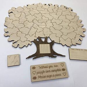 50pc Blank Wedding Tree Puzzle Guest Book Alternative. Add Your Own Personalization. A Great Guest Book Idea For a Wedding Reception, Birthday, Baby Shower, Anniversary or Any Event/Party.