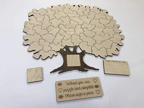 50pc Blank Wedding Tree Puzzle Guest Book Alternative. Add Your Own Personalization. A Great Guest Book Idea For a Wedding Reception, Birthday, Baby Shower, Anniversary or Any Event/Party.