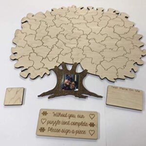 50pc Blank Wedding Tree Puzzle Guest Book Alternative. Add Your Own Personalization. A Great Guest Book Idea For a Wedding Reception, Birthday, Baby Shower, Anniversary or Any Event/Party.