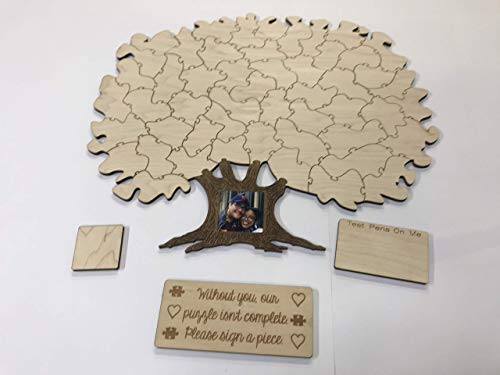 50pc Blank Wedding Tree Puzzle Guest Book Alternative. Add Your Own Personalization. A Great Guest Book Idea For a Wedding Reception, Birthday, Baby Shower, Anniversary or Any Event/Party.