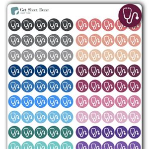 doctor nurse icon planner sticker / 110 dot vinyl stickers (1/3”) / on call work  / essential productivity life planner/bujo bullet journaling/todo appointments (1 sheet)