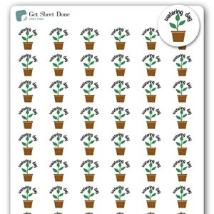 plant planner stickers / 54 fun vinyl stickers  (1/2”) / water plants reminder care fertilize   / essential productivity life planner stickers/bulleting journal/todo (matte vinyl, 1 sheet)