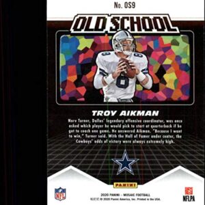 2020 Mosaic Football Old School #9 Troy Aikman Dallas Cowboys Official Panini NFL Trading Card