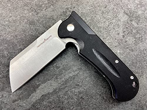 TACTICAL GEARZ G10 Pocket Knife! TG Eros, G10 Handle! Razor Sharp Stonewashed D2 Steel Blade! Ball Bearing Pivot System! Includes Sheath! (Eros)