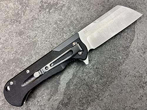 TACTICAL GEARZ G10 Pocket Knife! TG Eros, G10 Handle! Razor Sharp Stonewashed D2 Steel Blade! Ball Bearing Pivot System! Includes Sheath! (Eros)