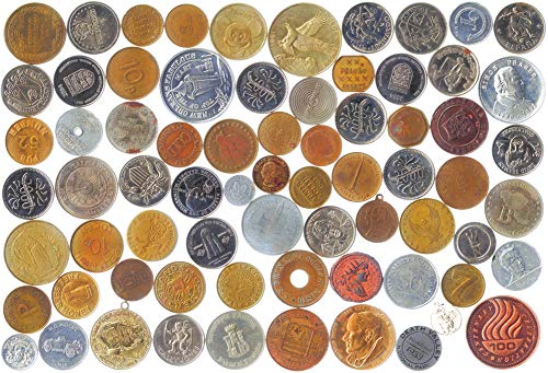 20 PCS Mix of EXONUMIA: Tokens, Medals, Souvenir Medallions, Elongated Coins...