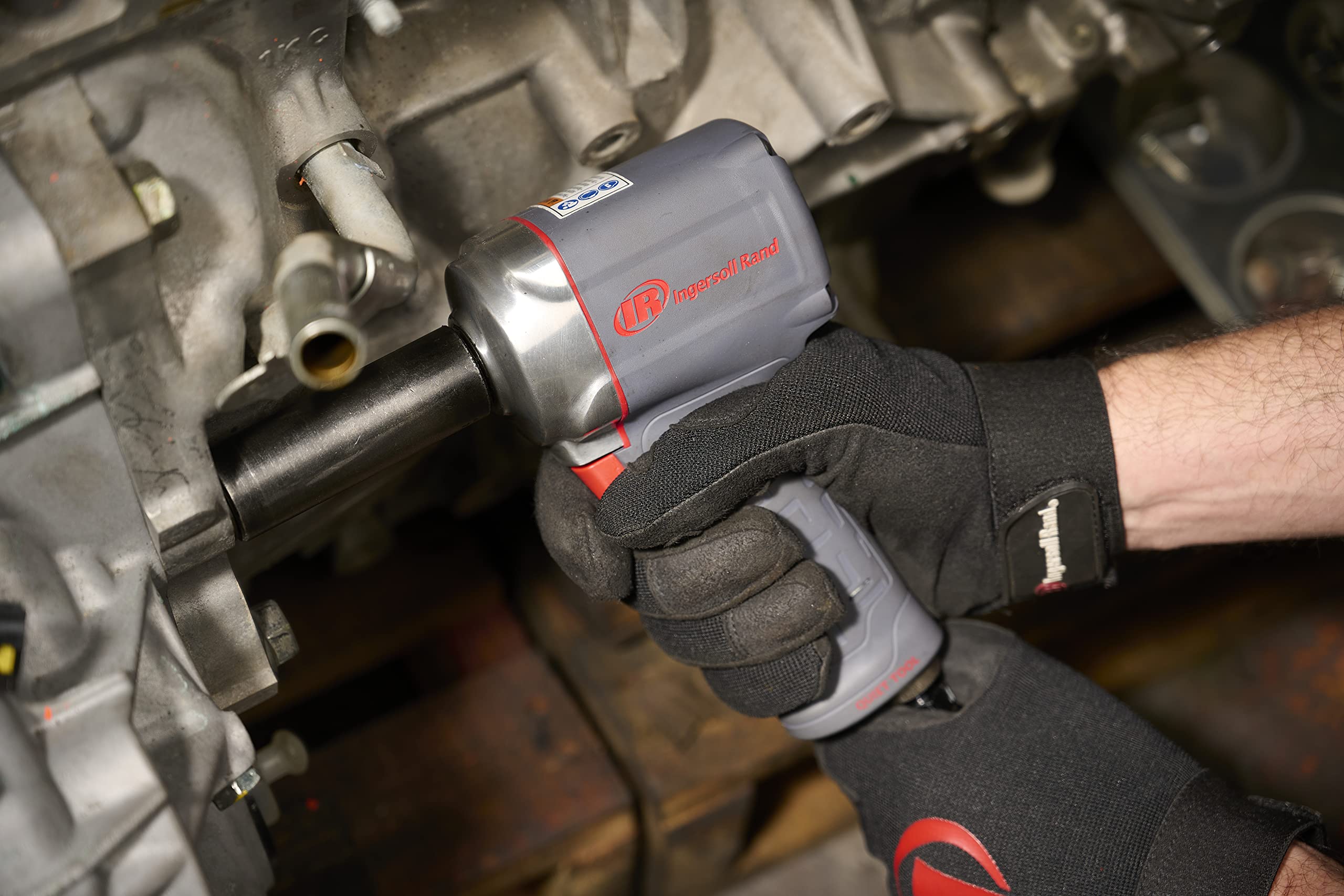 Ingersoll Rand 36QMAX 1/2" Short Drive, Air Impact Wrench, Quiet, Ultra Compact, 640 ft-lbs Nut-busting Torque, Maintenance Duty, Pistol Grip, Standard Anvil