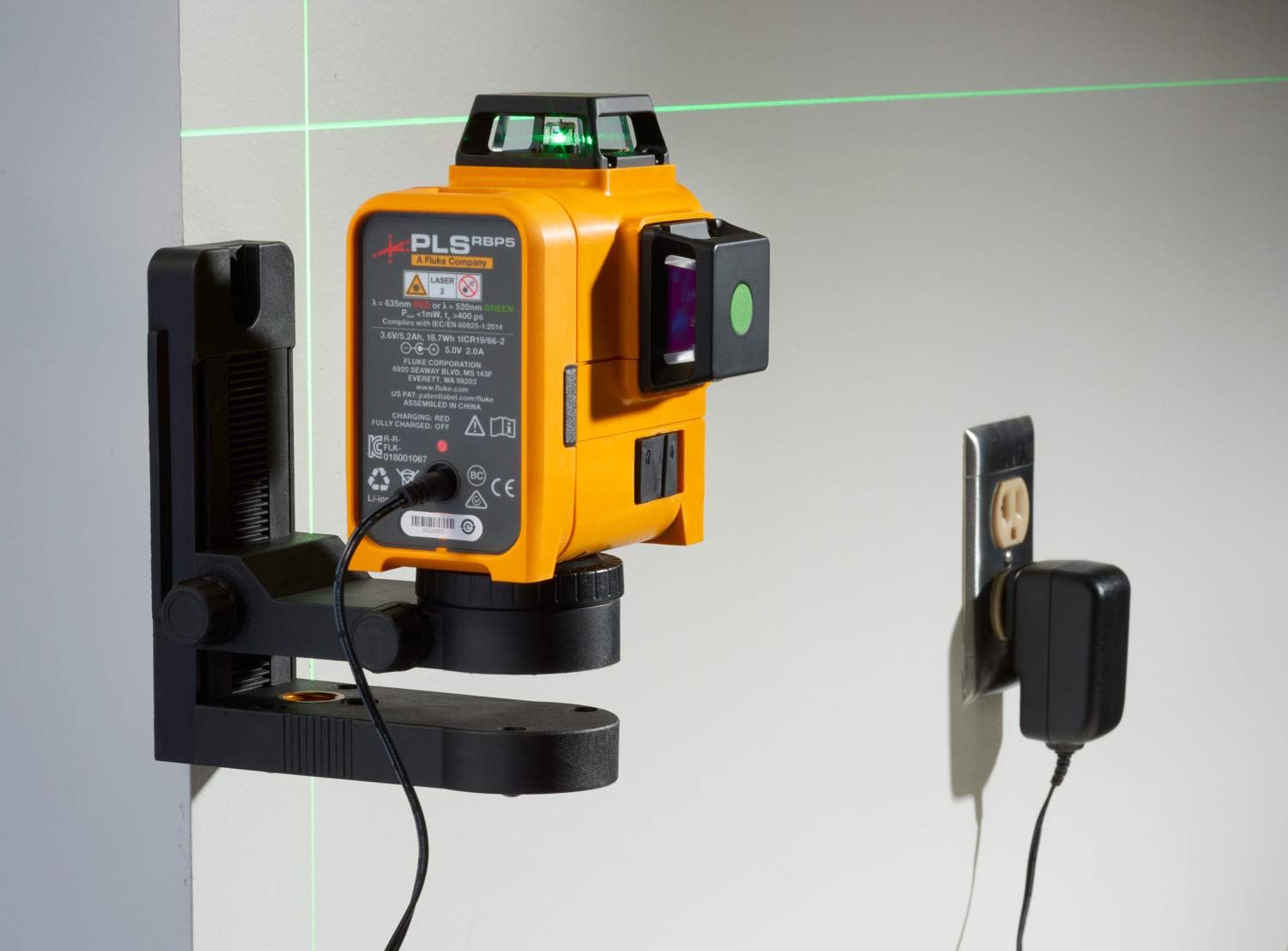 Pacific Laser Systems PLS 3X360G KIT Green line laser level kit w/RBP5, Case, and L-Bracket