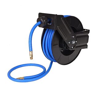 aain ae39 heavy duty air hose reel with 50ft auto rewind preminium retractable air hose,steel construction industrial air hose reel wall mount 3/8" flexiable hybrid hose