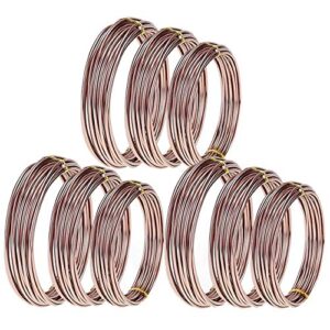 pumbaa 5rolls 147 feet total anodized aluminum tree bonsai training wire set flexible holding branch plants beginner garden artists - bronze