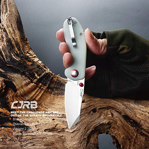 CJRB Folding Knives Maileah (J1918-NTG) AR-RPM9 Powder Steel Balde G10 Tactical Handle Pocket Folding Knife EDC Green