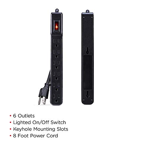 CyberPower GS608B Power Strip, 6 Outlets, 8 ft Power Cord, Black