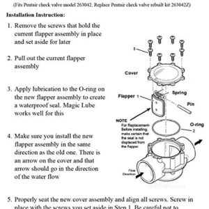 ATIE Upgraded Pool Check Valve Rebuild Kit Compatible with Pentair 263042Z Check Valve Rebuild Kit for 2" Check Valve 263042 ONLY (Not Compatible with Pentair FullFLOXF Check Valves 263060 & 263077)