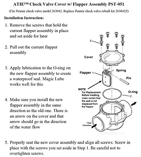 ATIE Upgraded Pool Check Valve Rebuild Kit Compatible with Pentair 263042Z Check Valve Rebuild Kit for 2" Check Valve 263042 ONLY (Not Compatible with Pentair FullFLOXF Check Valves 263060 & 263077)