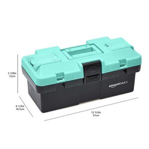 Amazon Basics Household Tool Set with Tool Storage Box - 150-Piece, Turquoise