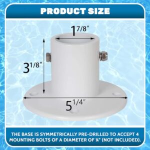 ECOTRIC Replacement Deck Anchor Flange Cast Aluminum Above Ground Pool Ladders and Handrails - 1 7/8” Inch Diameter of 1.9"(4PC)