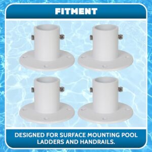 ECOTRIC Replacement Deck Anchor Flange Cast Aluminum Above Ground Pool Ladders and Handrails - 1 7/8” Inch Diameter of 1.9"(4PC)