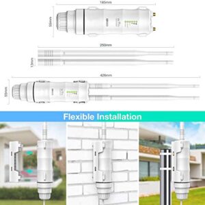 WAVLINK AC600 Outdoor WiFi Upgrade Version Extender,Weatherproof Internet Long Range Signal Booster,Wireless Dual Band 2.4+5G Repeater/Router/AP with POE,No WiFi Dead Zones for Outdoor WiFi Coverage