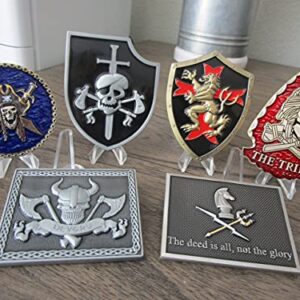 Set of Six Navy Seal Team Six Challenge Coins DEVGRU Squadrons Blue, Gold, Red, Silver, Grey & Black