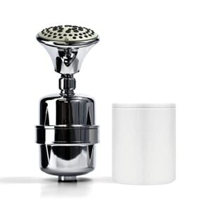 proone promax chrome shower filter with 5-function massage settings, filtering, high-pressure shower head to remove chlorine, lead, and more