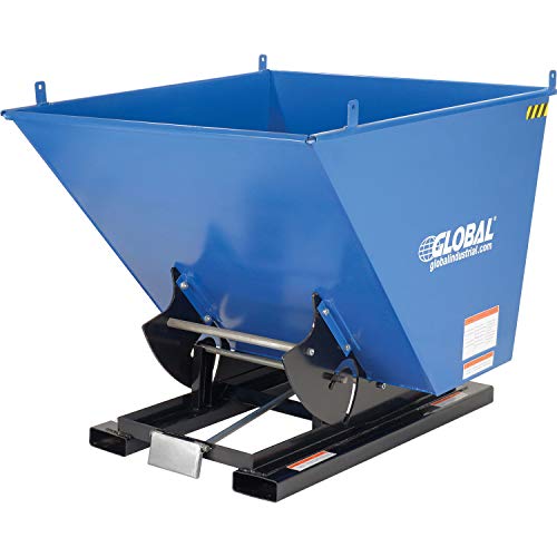 Global Industrial 1 Cu. Yd. Self-Dumping Forklift Hopper with Bump Release, 6000 Lb. Cap.