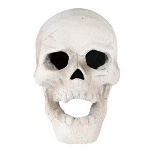 Stanbroil Fire Pits 9" Imitated Human Skull Decoration for Indoors Outdoors Campfire, Fireplace, Halloween Party Decor, 1 Pack - Patent Pending White