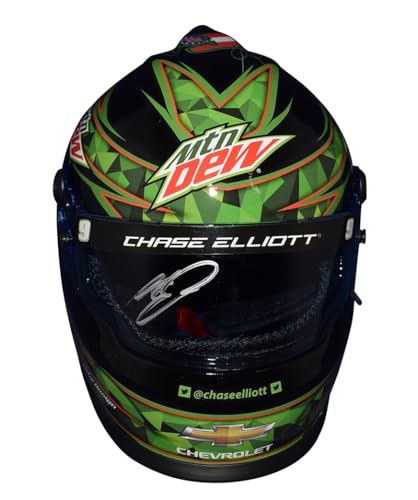 AUTOGRAPHED 2020 Chase Elliott #9 Mountain Dew Racing (rStar Design) Hendrick Motorsports Rare Signed NASCAR Collectible Replica Mini Helmet with COA