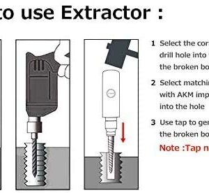 AKM 3/8" Hand Manual Reversible Impact Driver Set Extractor Impact Screwdriver S2 Steel Much More Durable Disengage Rusted Fasteners or Frozen Bolts