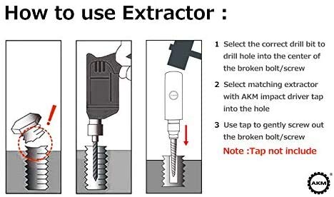 AKM 3/8" Hand Manual Reversible Impact Driver Set Extractor Impact Screwdriver S2 Steel Much More Durable Disengage Rusted Fasteners or Frozen Bolts