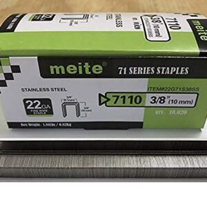 meite MT7116 with 3/8" Length 304 Stainless Steel Staples for Upholstery