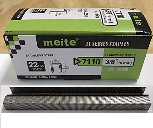 meite MT7116 with 3/8" Length 304 Stainless Steel Staples for Upholstery