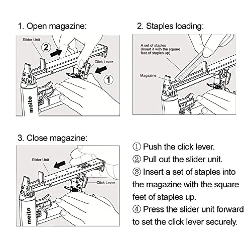 meite MT7116 with 3/8" Length 304 Stainless Steel Staples for Upholstery