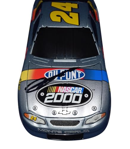 AUTOGRAPHED 2000 Jeff Gordon #24 DuPont Racing SILVER NASCAR 2000 Rare Black Window Bank Signed Action 1/24 Scale NASCAR Diecast Car with COA