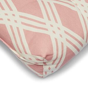 Amazon Basics Tufted Outdoor Patio Lounger Cushion 77 x 22 x 4 Inches, Pink Plaid Diamond