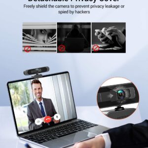 DEPSTECH Webcam with Microphone, 4K Webcam Sony Sensor Autofocus Web Camera with Privacy Cover and Tripod, 8MP USB Webcam for Desktop Laptop PC, Streaming Webcam for Zoom, Skype, Facetime, YouTube