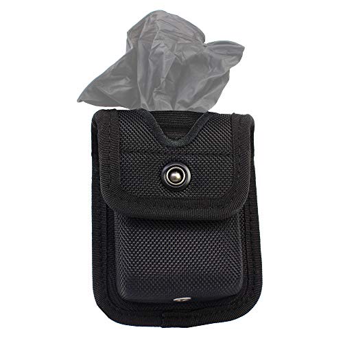 ROCOTACTICAL Nylon Pager/Glove Pouch, Molded Glove Pouch for Duty Belt,Protective for Most Compact pagers or Gloves, Snap Closure, EMT Pager Glove Pouch Black