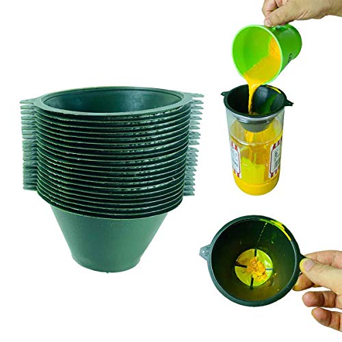 KANGHUANG 190 Micron Reusable Industrial Nylon Mesh Paint Filter Strainer Funnel Net Filter Paint/Oil/Gutter Oil and Food Residue (10CM-diameter-20Pcs)