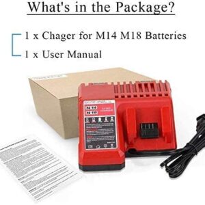 Lithium-ion Battery Charger Multi Voltage Charger Replacement for Milwaukee M18 14.4V-18V 48-11-1850 48-11-1840 48-11-1815 48-11-1828