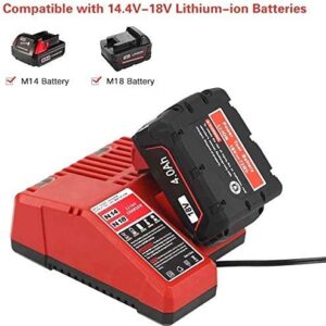 Lithium-ion Battery Charger Multi Voltage Charger Replacement for Milwaukee M18 14.4V-18V 48-11-1850 48-11-1840 48-11-1815 48-11-1828