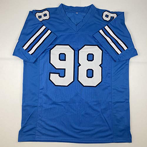 Autographed/Signed Lawrence Taylor North Carolina UNC Blue College Football Jersey Beckett BAS COA